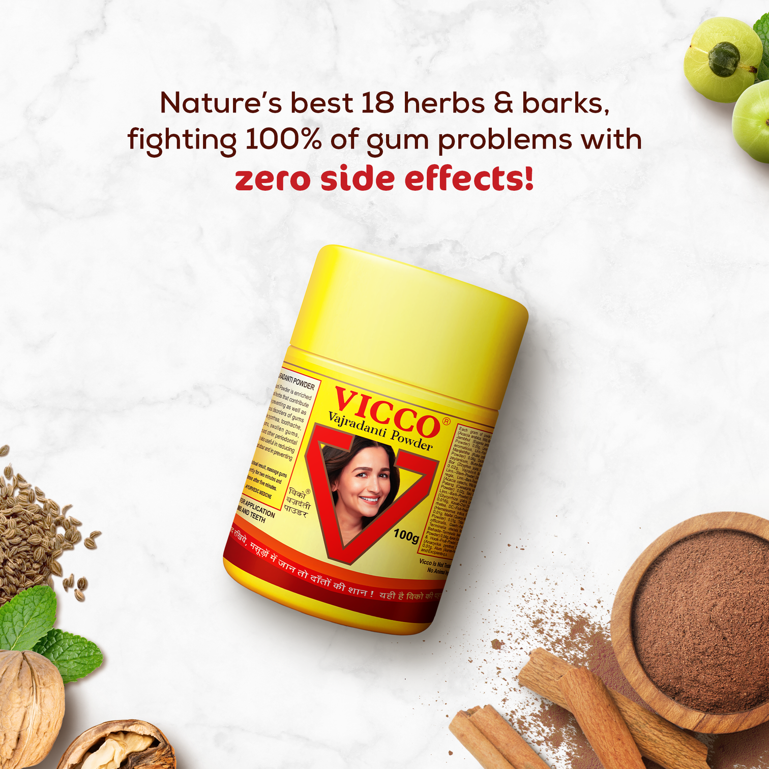 Buy Vicco Vajradanti Tooth Powder 100g | Ayurvedic Dental Care Powder ...